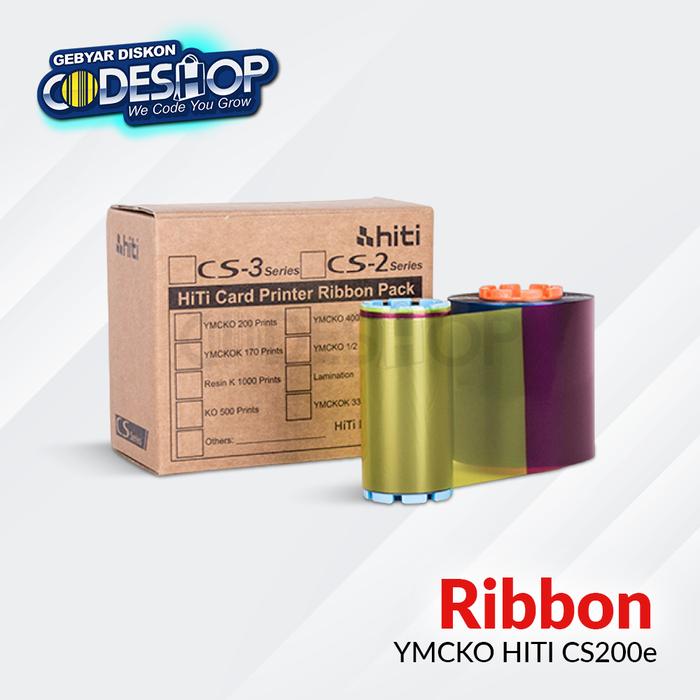 Jual Ribbon Pack YMCKO Hiti CS200e Card Printer 400 Prints Colour CS-2 ...