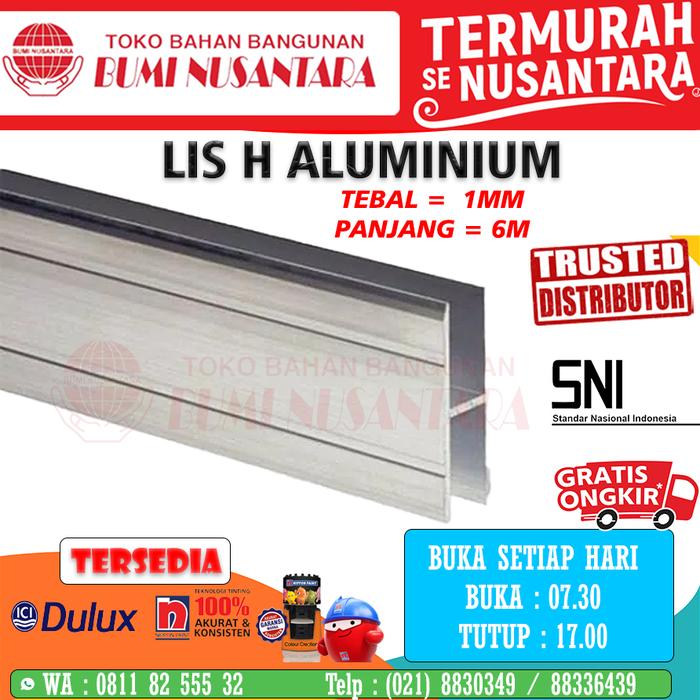 Jual Lis H Aluminium 6 meter sambungan Polycarbonate list alumunium ...