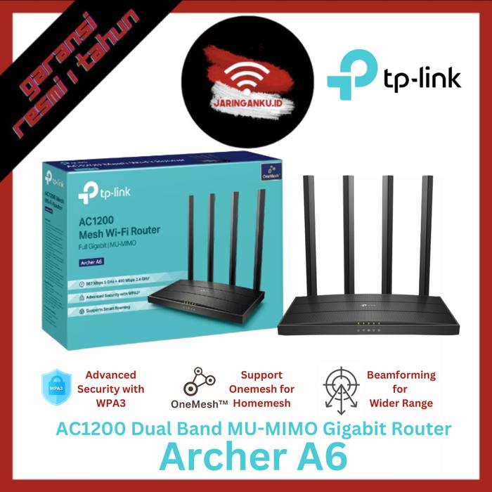 Jual TP-Link Archer A6 AC1200 Wireless MU-MIMO Gigabit Router - Jakarta ...