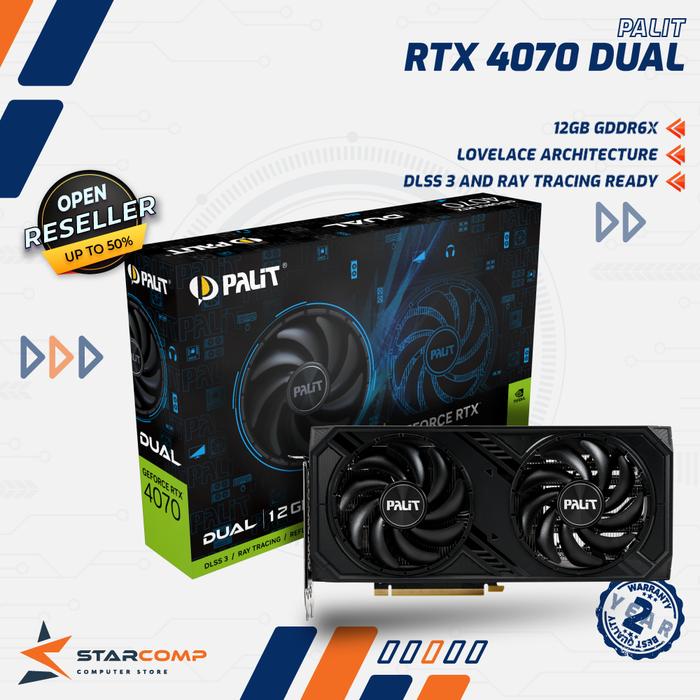 Promo PALIT GeForce RTX 4070 DUAL 12GB GDDR6X VGA RTX4070 Cicil 0% 3x - Kab. Sleman - StarComp ...