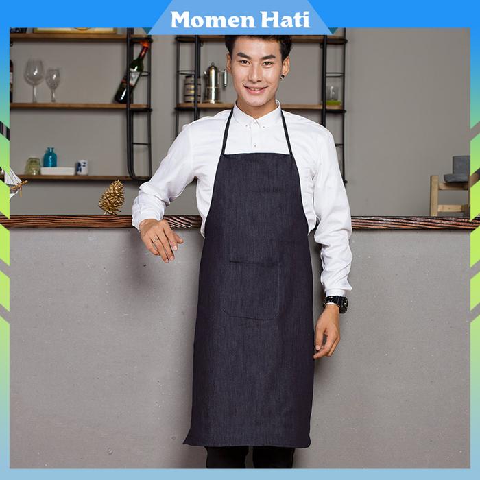 Jual 100*70cm Denim Apron Unisex Apron Kerja Dapur Celemek Kerja Pabrik ...