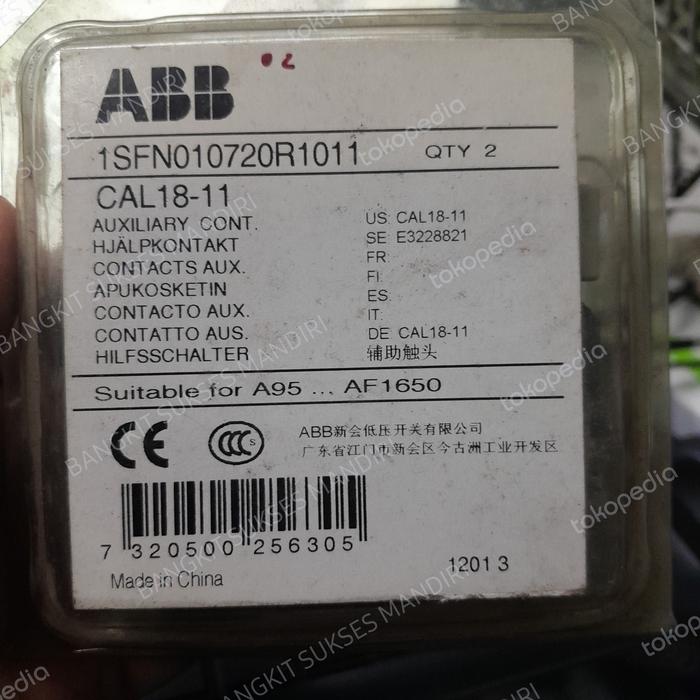 Jual ABB AUX CONTAC BLOK CAL 18-11 1NO 1NC 1SFN010720R1011 - Jakarta Pusat - BANGKIT SUKSES ...