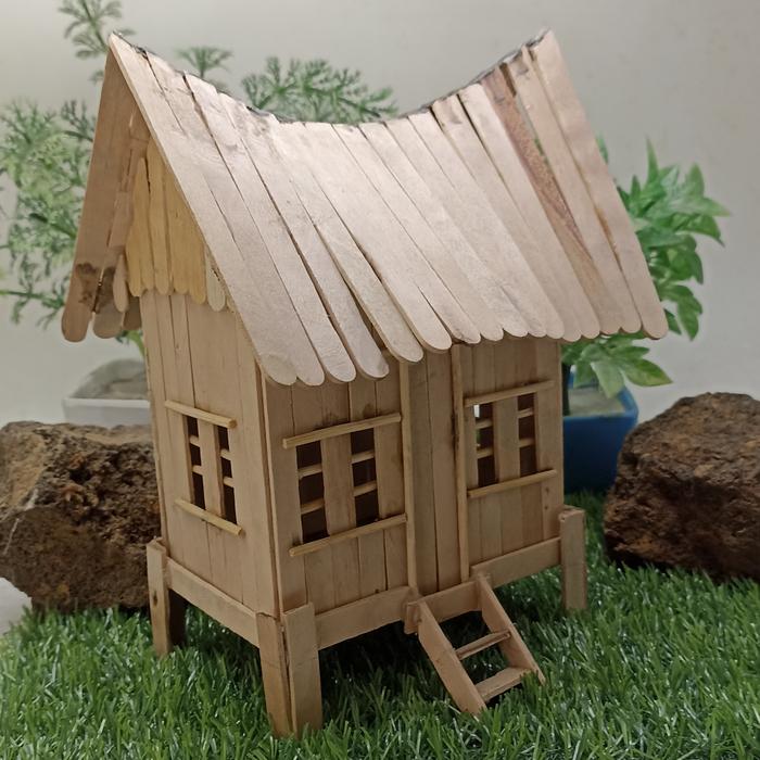 Jual miniatur prakarya rumah adat Sumatera Barat stik es krim - Jakarta ...