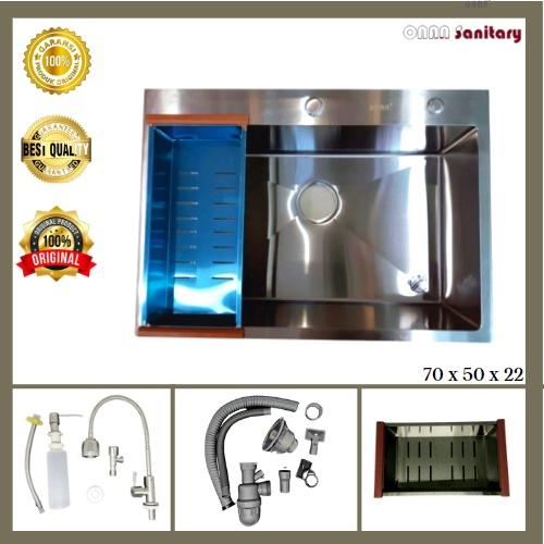 Jual Kitchen SInk ONAN 7050 Stainless Paket Lengkap - Full Set ...