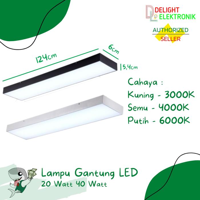 Jual Lampu Gantung LED Hanging Office 20 40W Watt - Hitam, 40 Watt ...