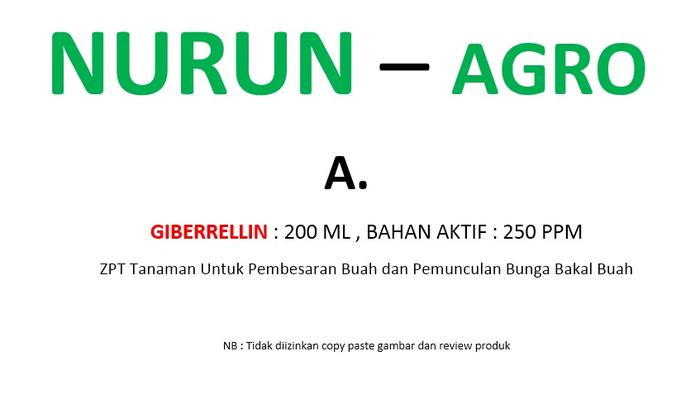 Jual Giberelin / Hormon Tanaman - A.250PPM - Kota Bekasi - Nurunagro ...