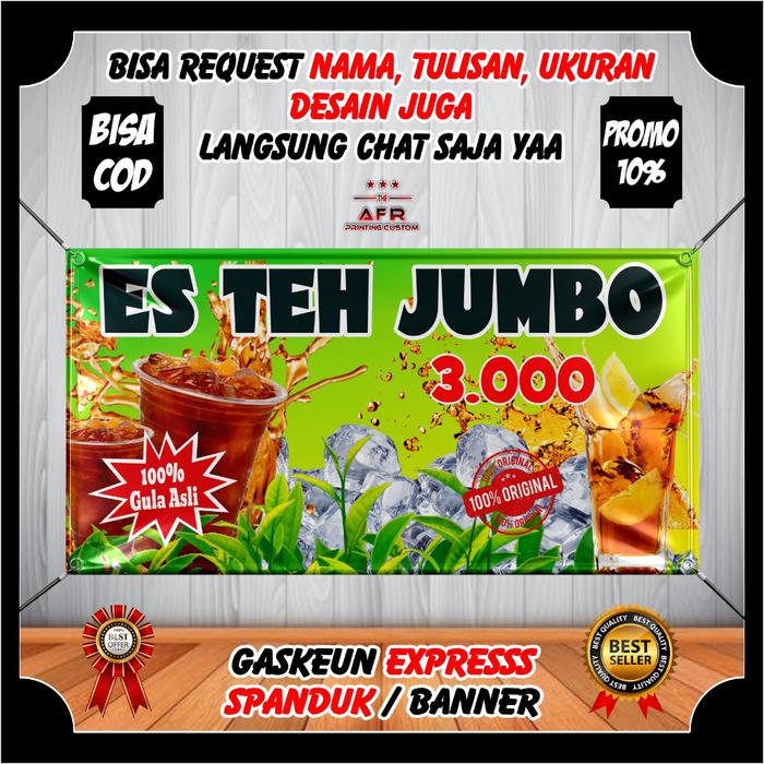 Jual Spanduk Banner Es Teh Jumbo Viral / Banner Minuman Es Teh Jumbo ...