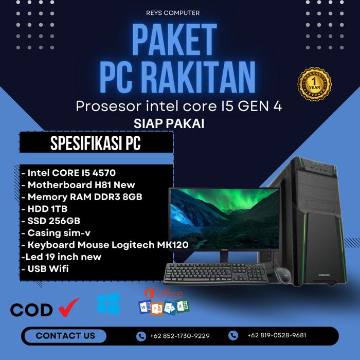 Jual Paket Komputer PC Rakitan Core I5 4570 Ram8GB SSD256+1TB (siap pakai) - Jakarta Pusat ...