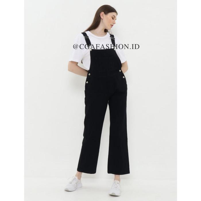 Jual CGA Jeongyeon Jumpsuit Denim Jeans Hitam Lebar Loose Korean Style ...