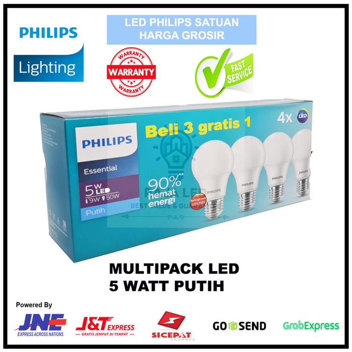 Jual Lampu Paket LED Essential Bulb Philips Multipack 5W 7W 9W 11W ...