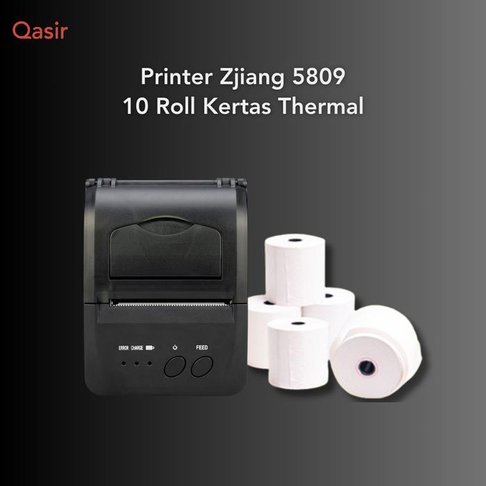 Jual Printer Bluetooth Kasir + 10 Roll Paper Thermal Besar / ZJ 5809 - Jakarta Selatan - Qasir ...