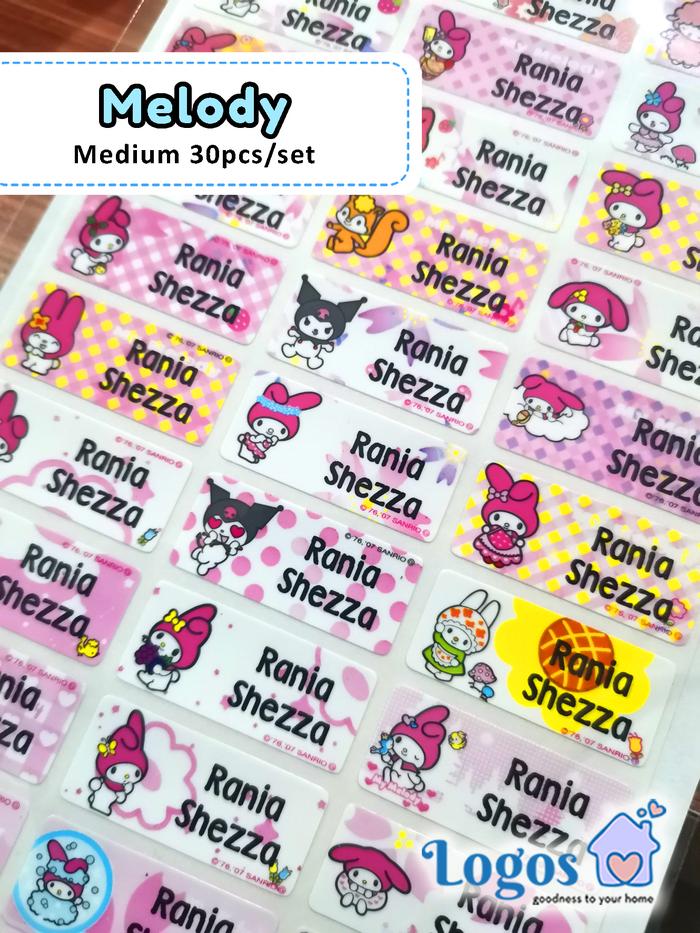 Jual My Melody Sticker MEDIUM Name Label. Stiker karakter Sanrio lucu ...