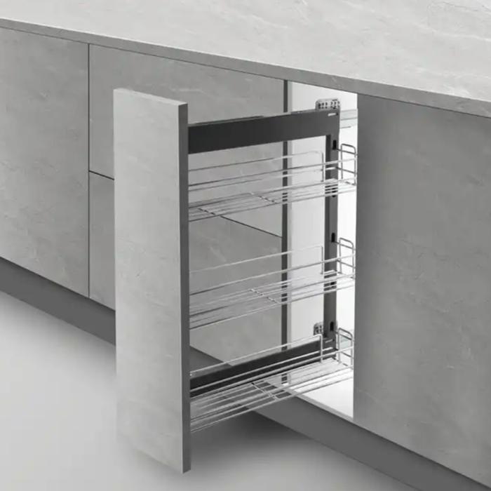 Jual PULL OUT BASKET 20 CM RAK BOTOL BUMBU KITCHEN REL TANDEM SAMPING ...