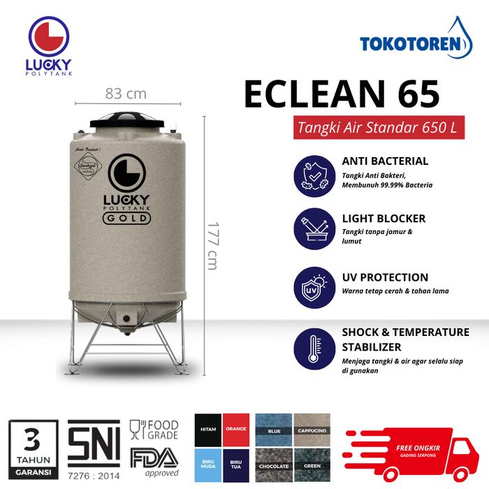 Jual Toren Air Lucky Polytank Eclean 650 / 650 Liter Garansi Resmi 18 Tahun - Kab. Tangerang ...