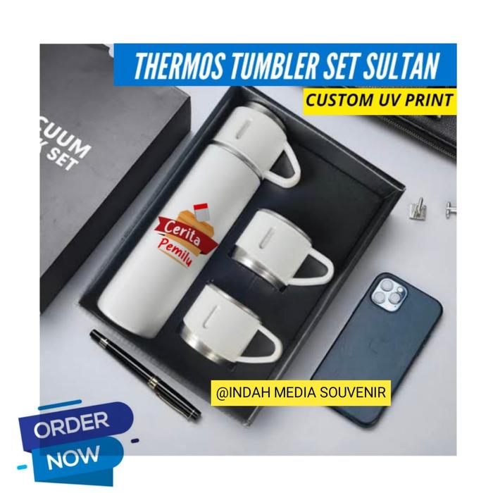Jual TUMBLER SET SULTAN/CUSTOM UV PRINT LOGO - Hitam, CUSTOM FULL ...