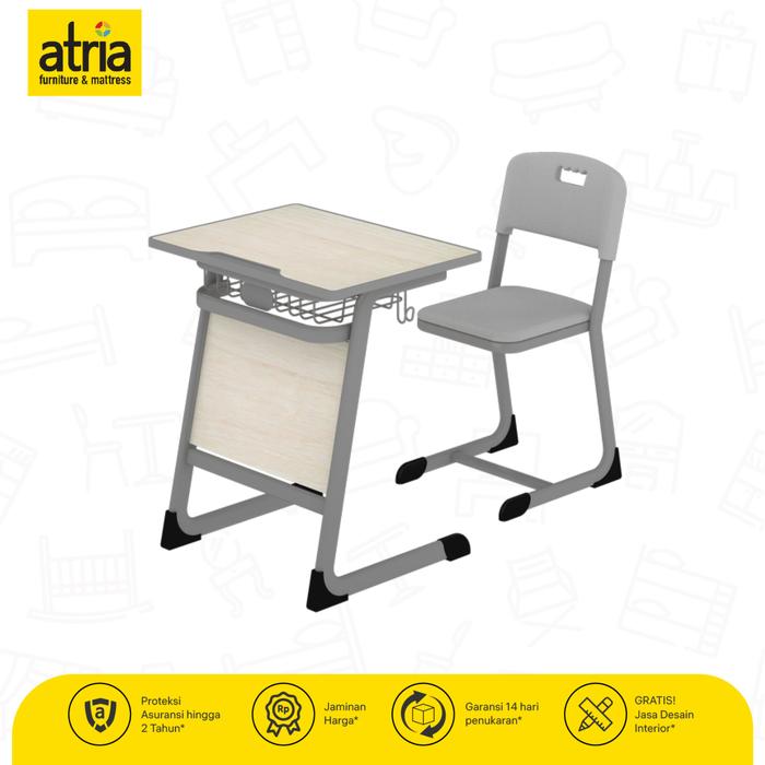 Promo Atria Pascal Paket Meja Dan Kursi Belajar Grey Cicil 0% 3x ...