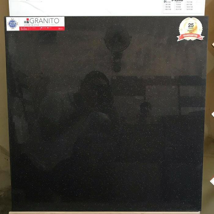 Jual granit 60x60 motif hitam bintik glossy - granito black - kw 2 ...