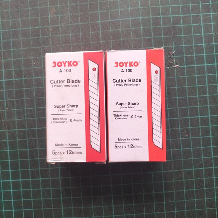 Jual ISI CUTTER KECIL A100 MEREK JOYKO CUTTER BLADE HARGA SATU BOX ISI ...