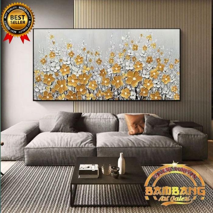 Jual lukisan bunga timbul ukuran 80x150cm - 60x120 NO FRAME - Kab ...