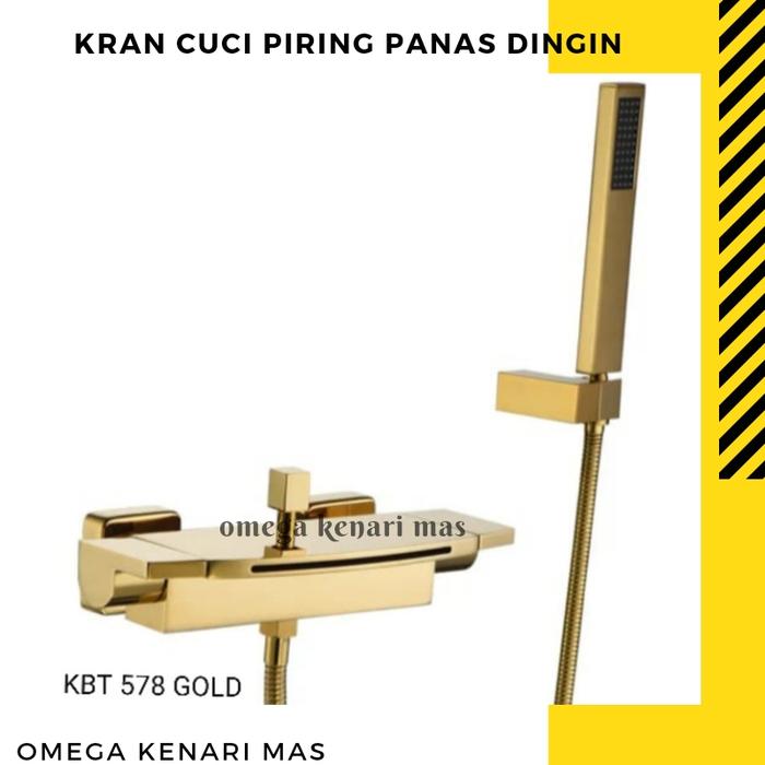 Jual KRAN BATHTUB SHOWER MIXER PANAS DINGIN GOLD EMAS KUNINGAN ...