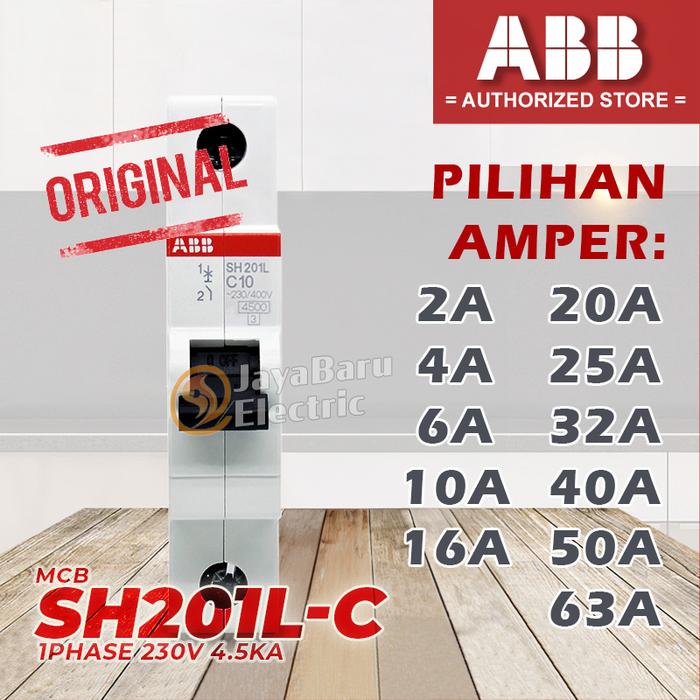 Jual MCB ABB SH201 SH201L-C 1P 2A 4A 6A 10A 16A 20A 25A 32A 40A 50A 63A - 20A - Jakarta Barat ...