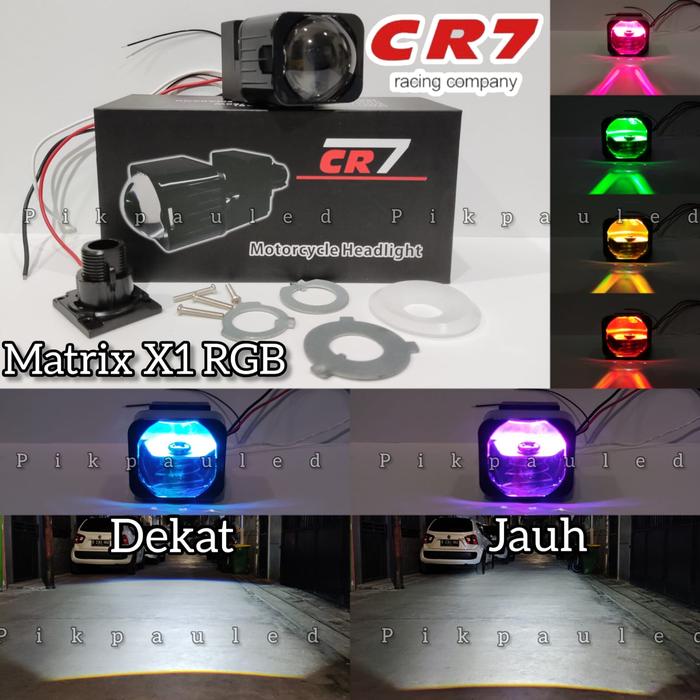 Jual CR7 Lampu LED Headlamp Matrix X4 Original Devil RGB Running 60 ...