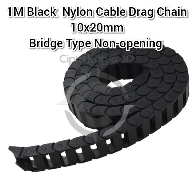 Promo 1M Black Nylon Cable Drag Chain 10x20mm Bridge Type Non-opening ...