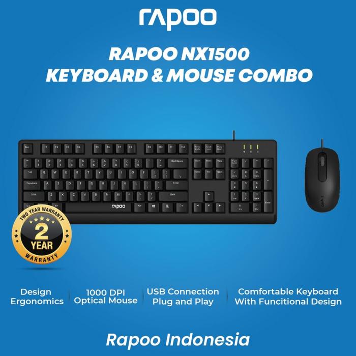 Jual RAPOO NX1500 - Wired Optical Mouse & Keyboard - Jakarta Pusat ...