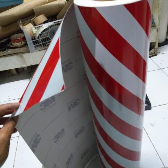 Jual 3m scotligh reflective 10 cm x 45 m-sticker merah putih - merah ...