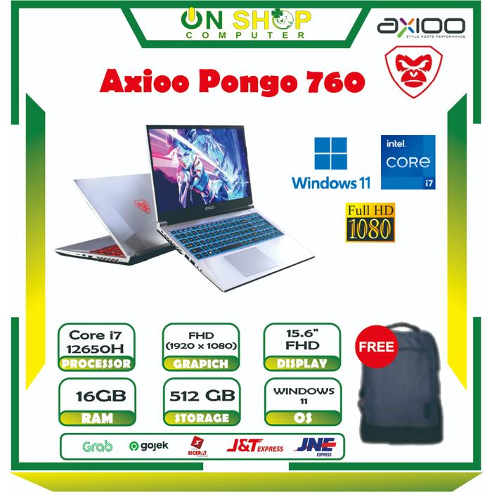 Jual AXIOO PONGO 760 Core I7 RAM 16GB SSD 512GB RTX 4060 W11 Titanium ...