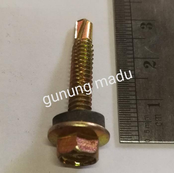 Jual SKRUP ROOFING 3 CM / SEKRUP HOLO BESI BAJA KUNING 3CM KARET ...