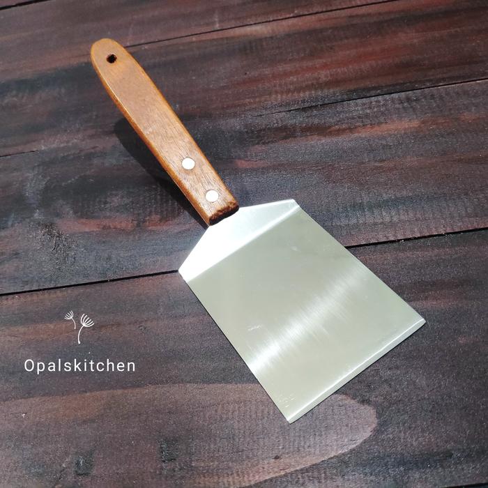 Jual Spatula Turner Stainless Pisau Kebab Teppanyaki Burger - Kota ...