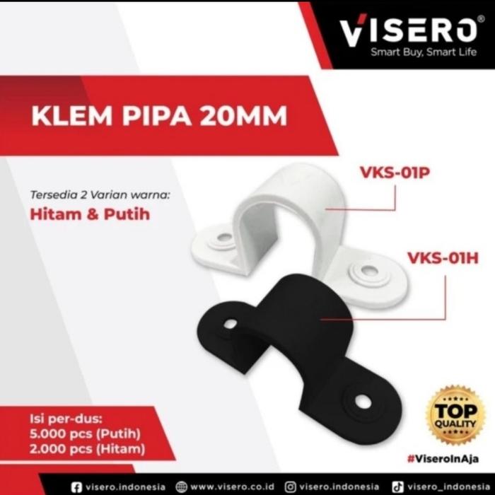 Jual Klem Pipa Conduit 20 mm Warna Hitam Visero - Kota Yogyakarta ...
