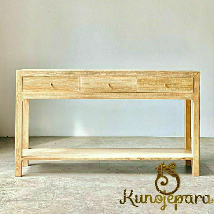 Jual meja konsol rustic white wash, meja dinding kayu jati minimalis ...