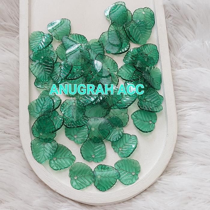 Jual manik mote daun akrilik warna hijau - model 4, 25gram - Jakarta ...
