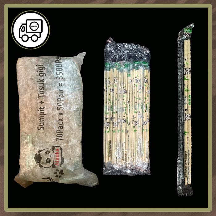 Jual (1 KARUNG) SUMPIT BAMBU TUSUK GIGI MODEL KOKI PANDA ISI 3500 ...