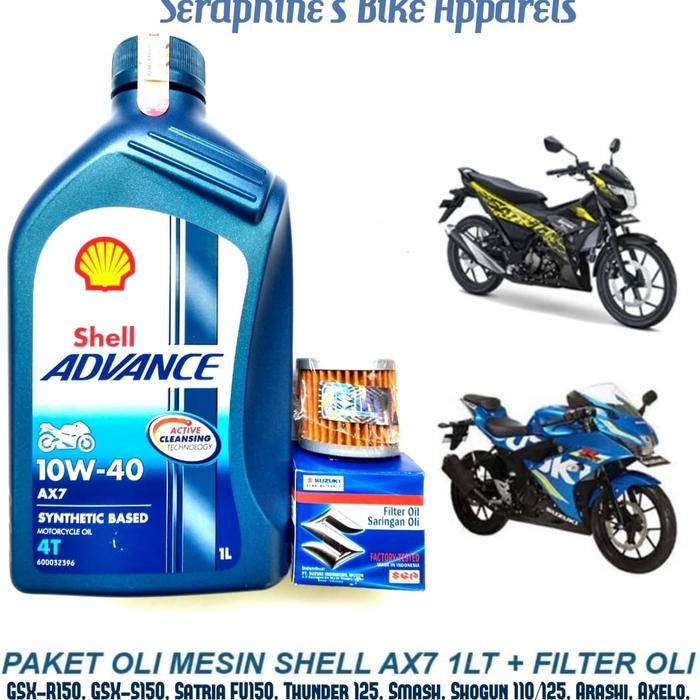 Jual PAKET SHELL ADVANCE AX7 10W40 + FILTER OLI|GSX-R150 GSX-S150 ...
