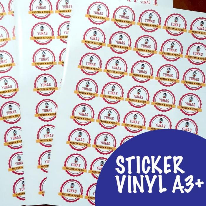 Jual Cetak Stiker Label Kemasan Vinyl/Transparan A3+ dan Cutting Manado ...