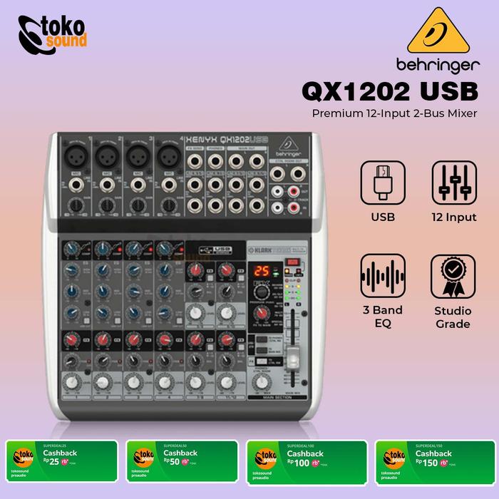 Jual Behringer Xenyx QX1202USB QX1202 USB - 12 Channel Mixer Analog ...