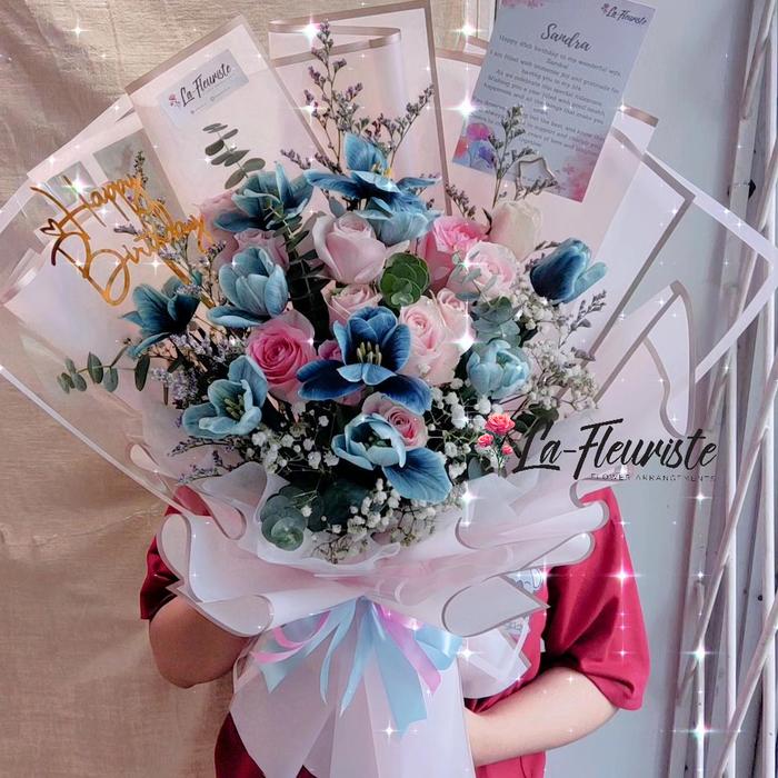 Promo Tulip Biru | Bunga mawar tulip import | buket ulang tahun ...