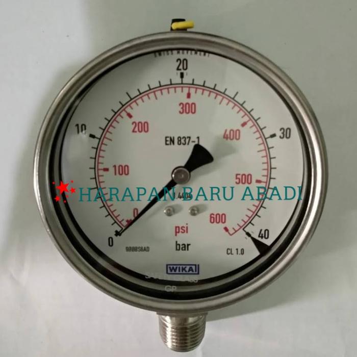 Jual Pressure Gauge WIKA Full Stainless 6" inch 40 Bar 600 Psi ...