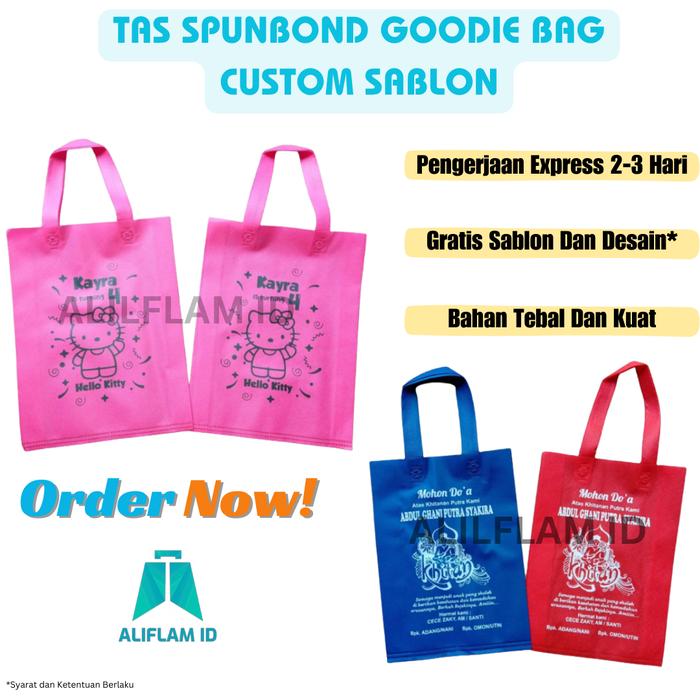 Jual Free Sablon Tas Kain Spunbond Murah / Tas Promosi Packaging custom ...