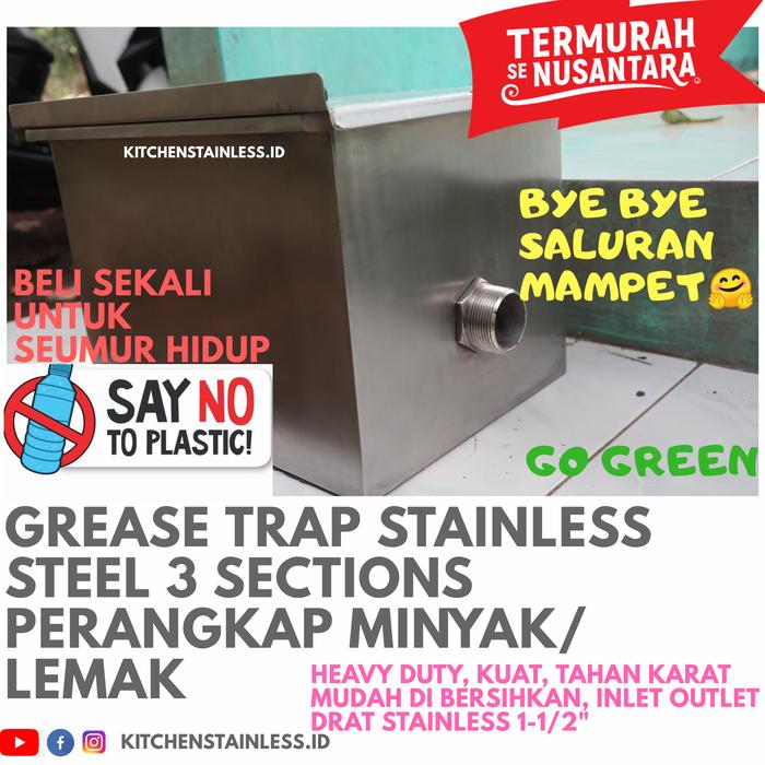 Jual Stainless Grease trap sus 304 dim.40x40x30 cm saluran pembuangan ...
