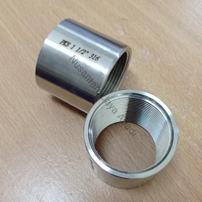 Jual Socket Stainless SS 316 1 1/2 inchi - Coupling - SDD - Sock Drat ...