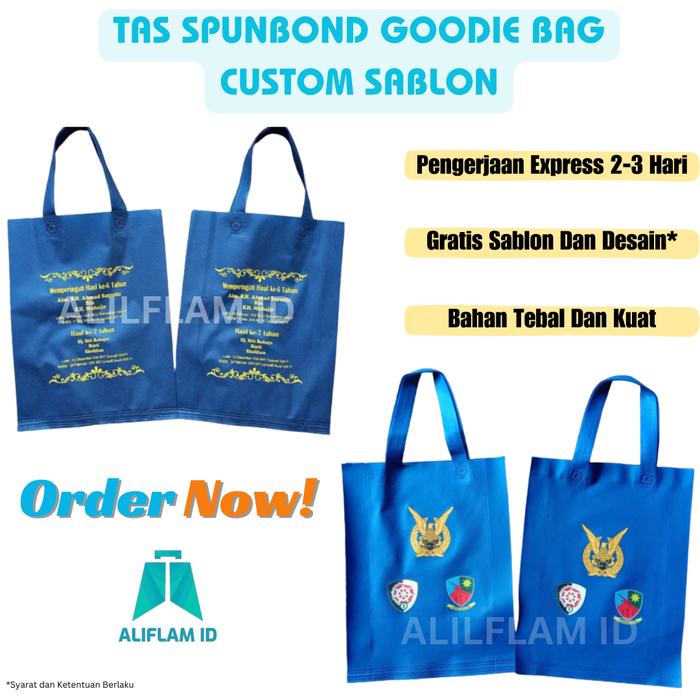 Jual Tas Goodiebag Spunbond sablon Goodie Bag cetak nama Tote Bag Non Woven - Jakarta Timur ...