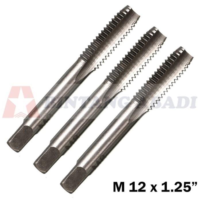 Jual SKC Hand Tap Tangan M12 x 1.25" Set 3 Pcs Pembuat Ulir Drat Baut ...