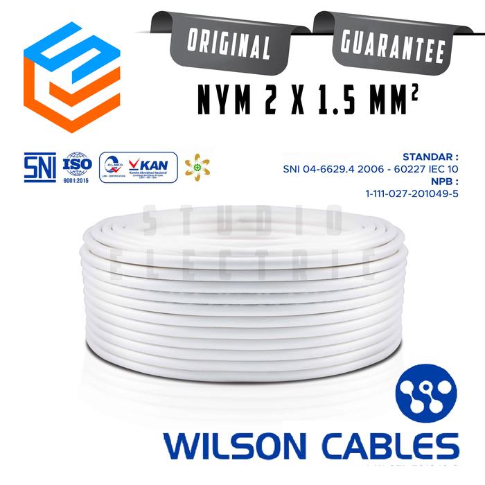 Jual Wilson Cables NYM Roll 2x1.5 mm2 Kabel Tembaga Kawat - 50 Meter ...
