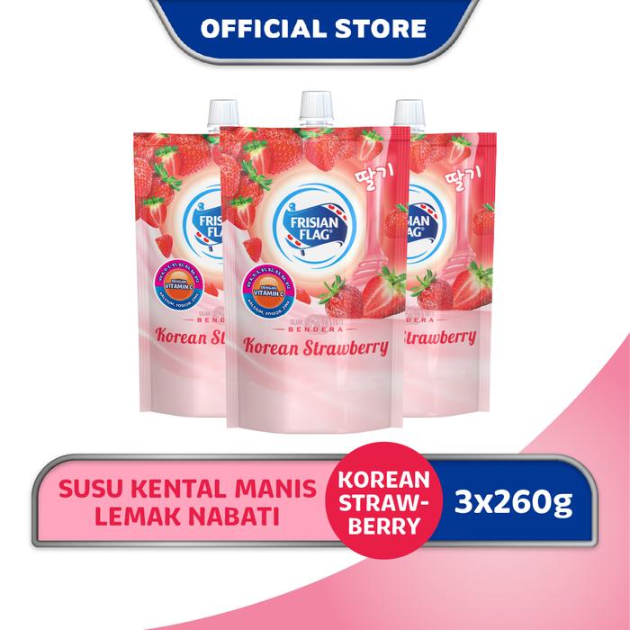 Promo Frisian Flag Bendera Kental Manis Korean Strawberry Pouch 260g [3 pcs] - - Frisian Flag ...