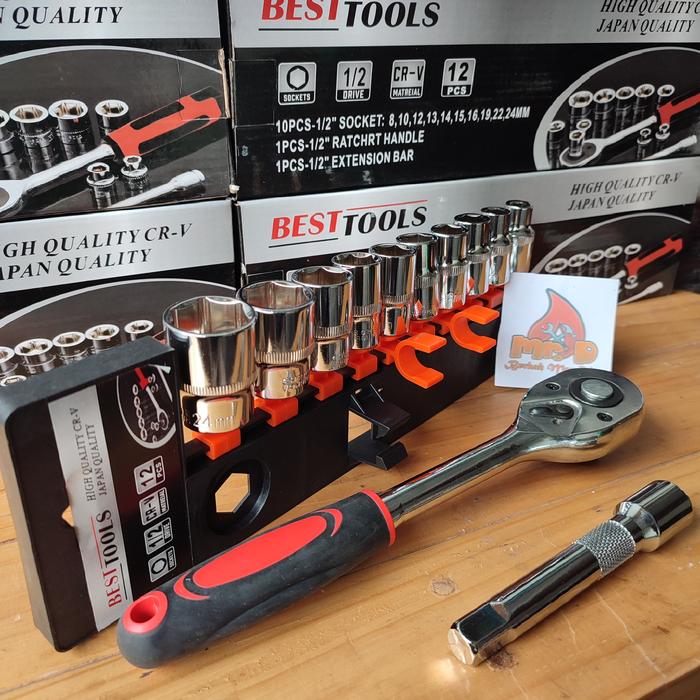 Jual Kunci Shock Soket Ratchet 12 pcs 1/2 inch Stainless - Kab. Bekasi ...