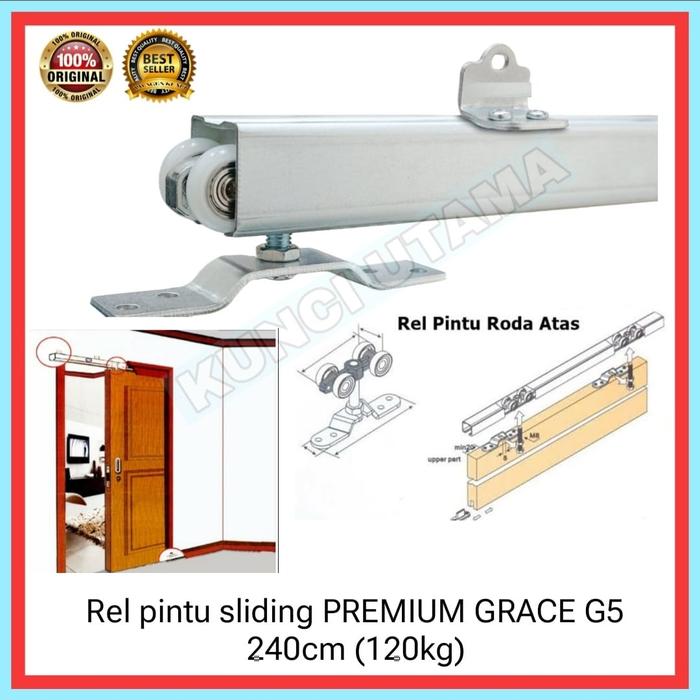 Jual Rel pintu Geser G5 240cm PREMIUM Rel pintu sliding GRACE 120kg 1set - Jakarta Barat - KUNCI ...